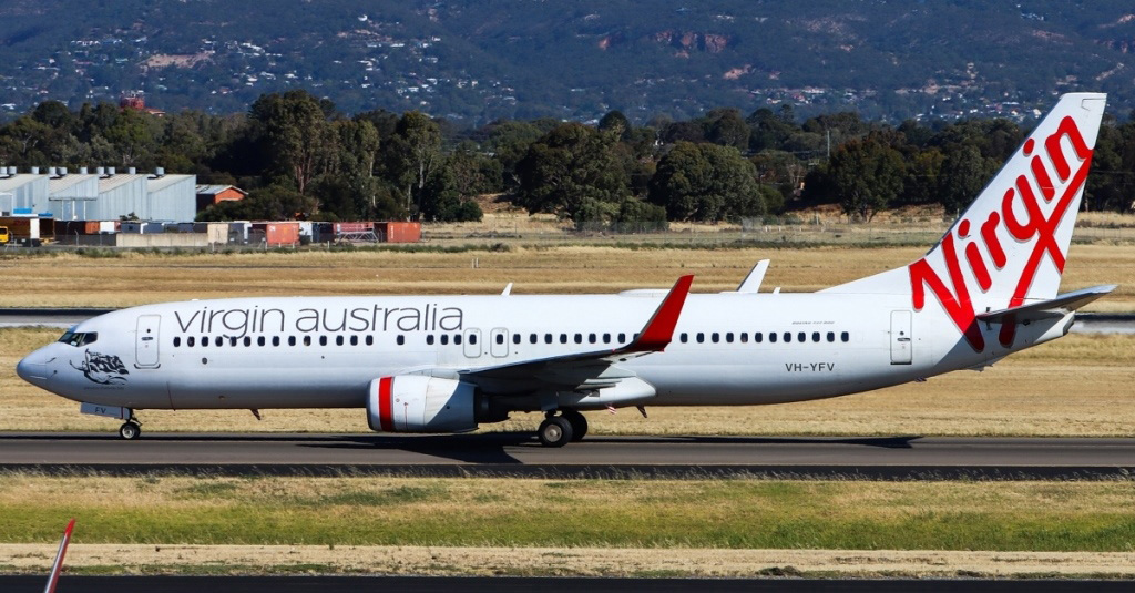 Map of direct flights Virgin Australia